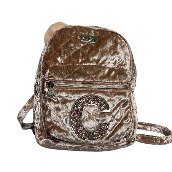 Justice | Accessories | Justice Pink Velvet Quilted Mini Backpack Fuzzy ...